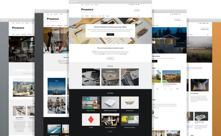 Presence WordPress Theme for Multipurpose Web Design Uses